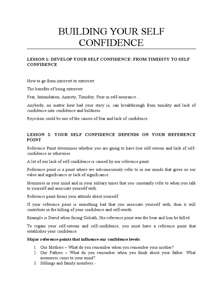 Building Your Self Confidence | PDF | Self Esteem | Psychological Attitude