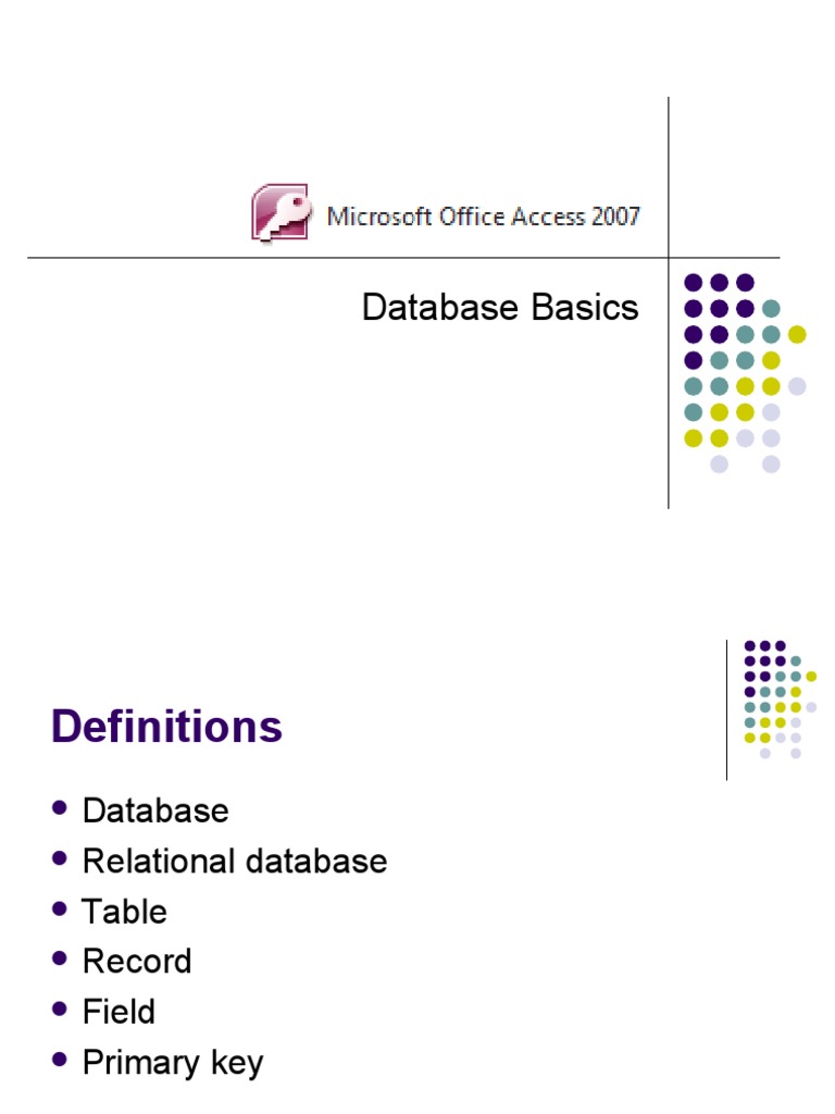 MSAccess 2007 | PDF
