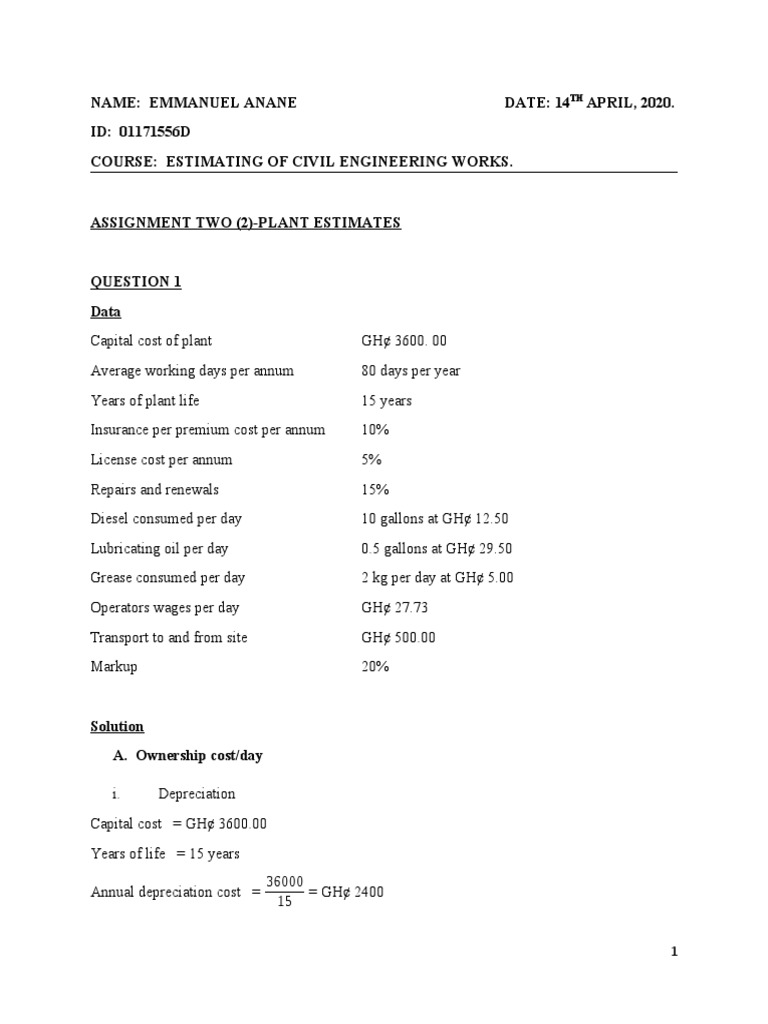 Name: Emmanuel Anane Date: 14 APRIL, 2020. ID: 01171556D Course ...