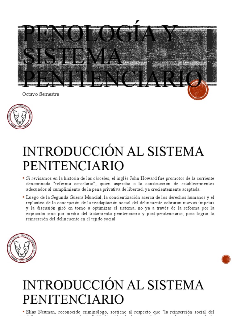 Penología y Sis. Pen. Diapositivas de La Semana | PDF | Prisión | Liga ...