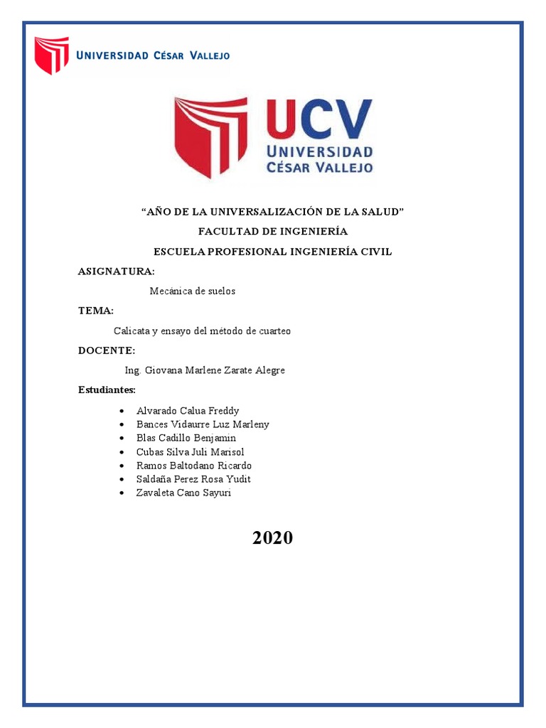 Informe de Calicata y Cuarteo | PDF | Suelo | Roca (geología)