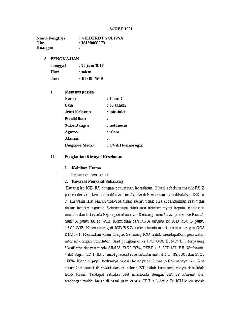 Askep Cva Hemoragik (KGD) | PDF