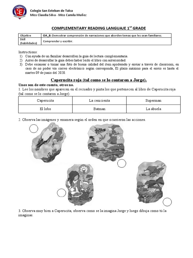 Guía Lectura Caperucita Roja. | Descargar gratis PDF | Caperucita Roja