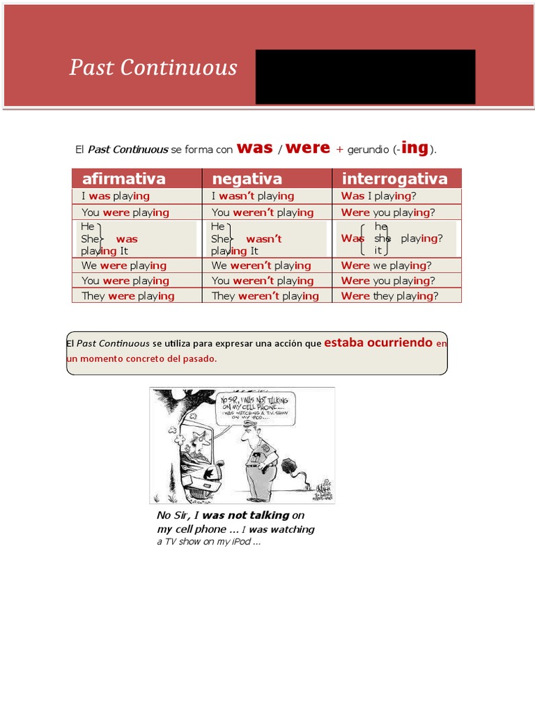 Past - Continuous-Explanation and Exercises | PDF