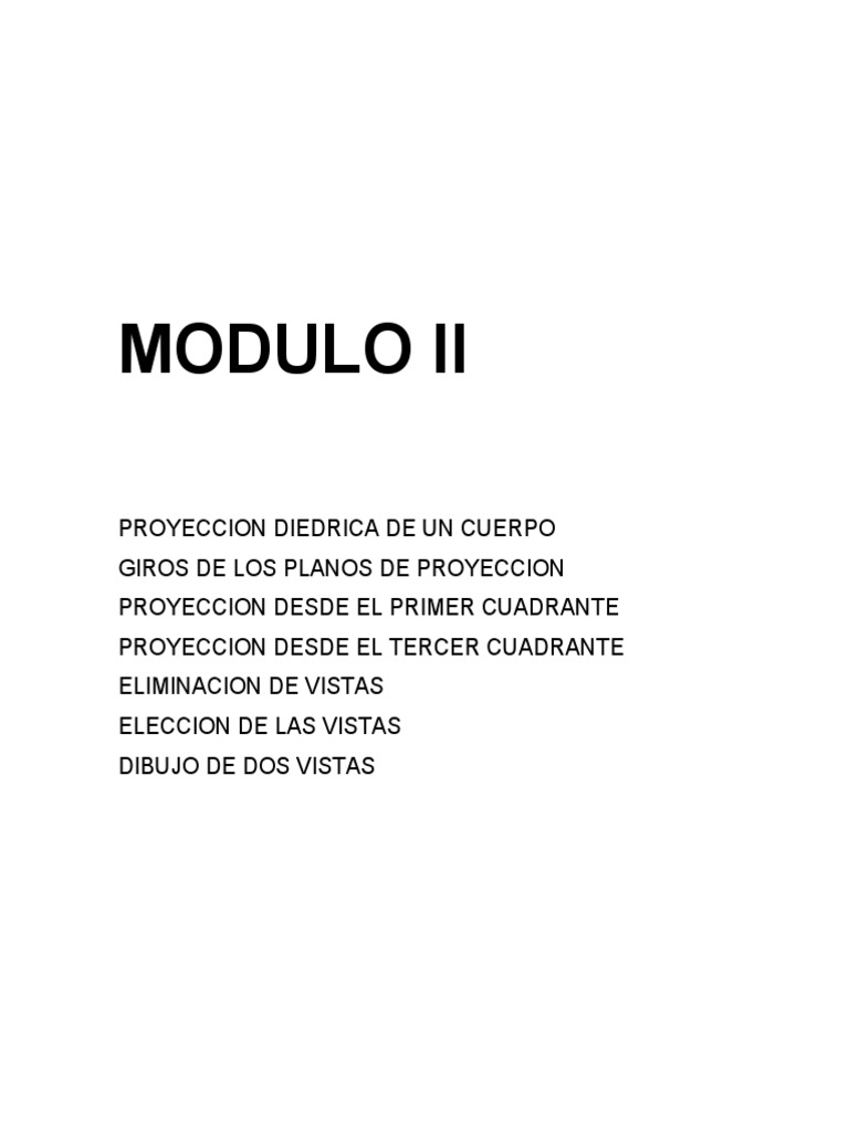 MODULO II Proyeccion Diedrica Sistemas de Proyeccion | PDF | Dibujo ...