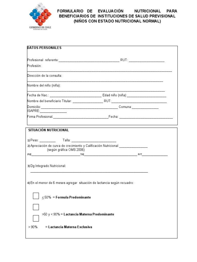 Formulario PNAC | PDF