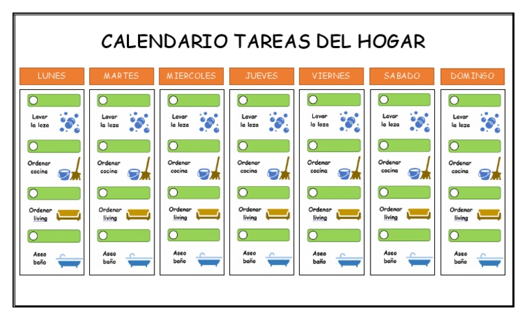 Calendario para Tareas de La Casa | PDF