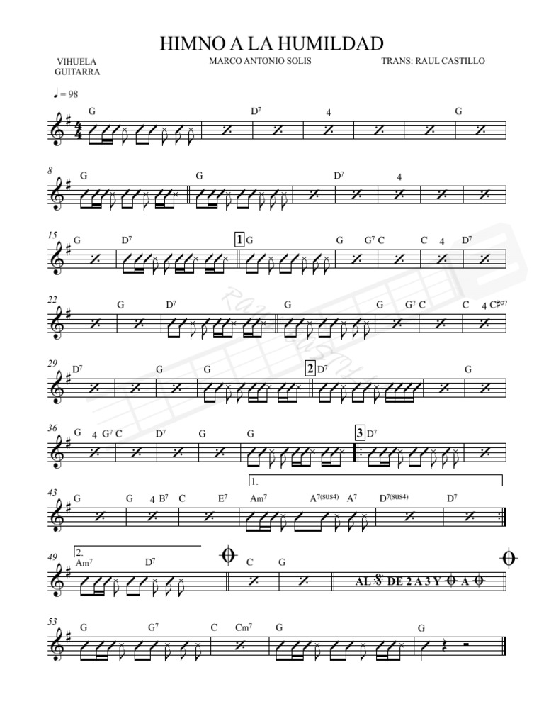 HIMNO A LA HUMILDAD - Partitura Completa | PDF