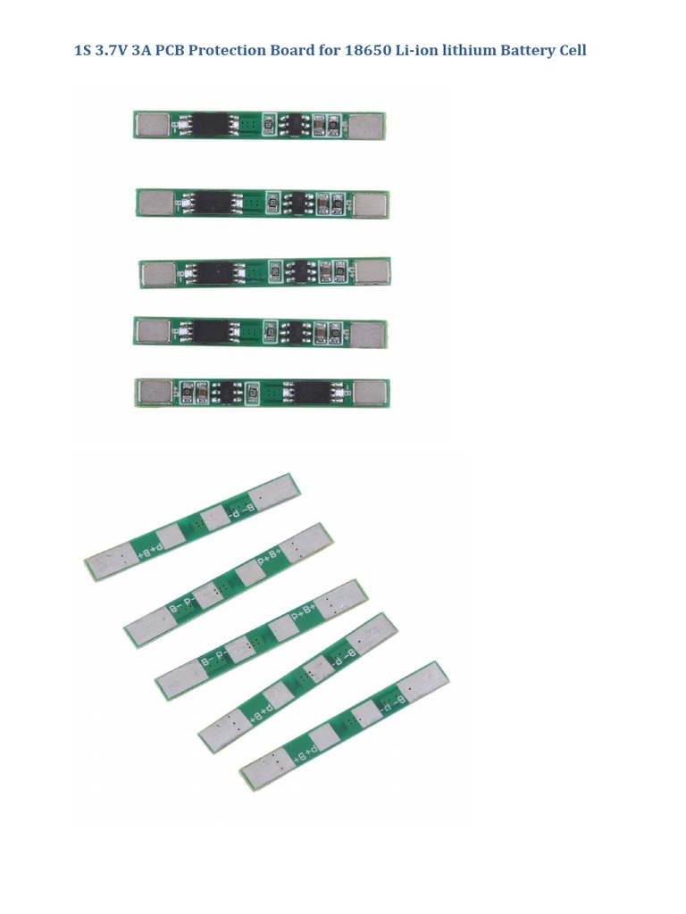 1S 3.7V 3A PCB Protection Board For 18650 Li-Ion Lithium Battery Cell ...