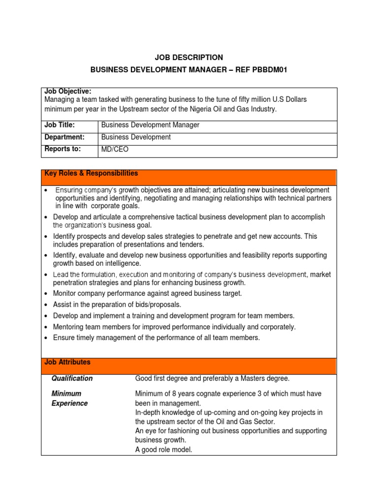 Business Development Manager | PDF | Mentorship | Competence (Human ...