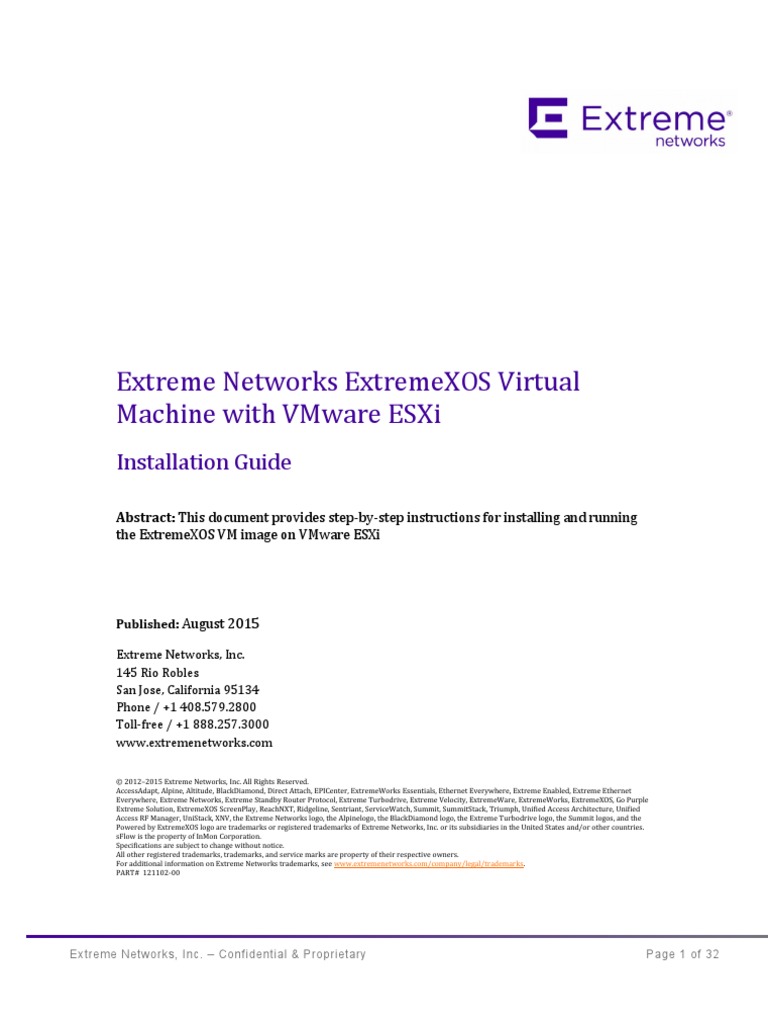 Extreme Networks Extremexos Virtual Machine With Vmware Esxi | PDF ...