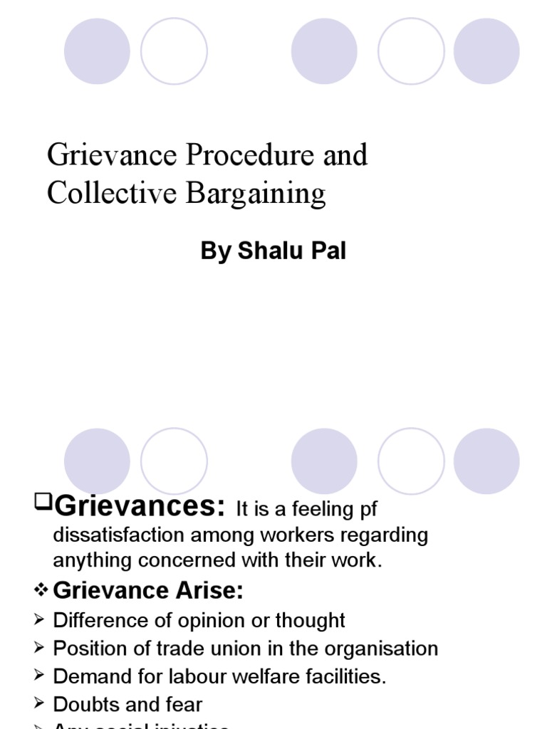 GRIEVANCE PROCEDURE and Collective Bargaining | PDF | Collective ...