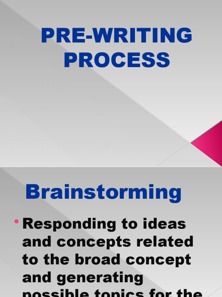 Pre-Writing Process | PDF | Brainstorming | Concept