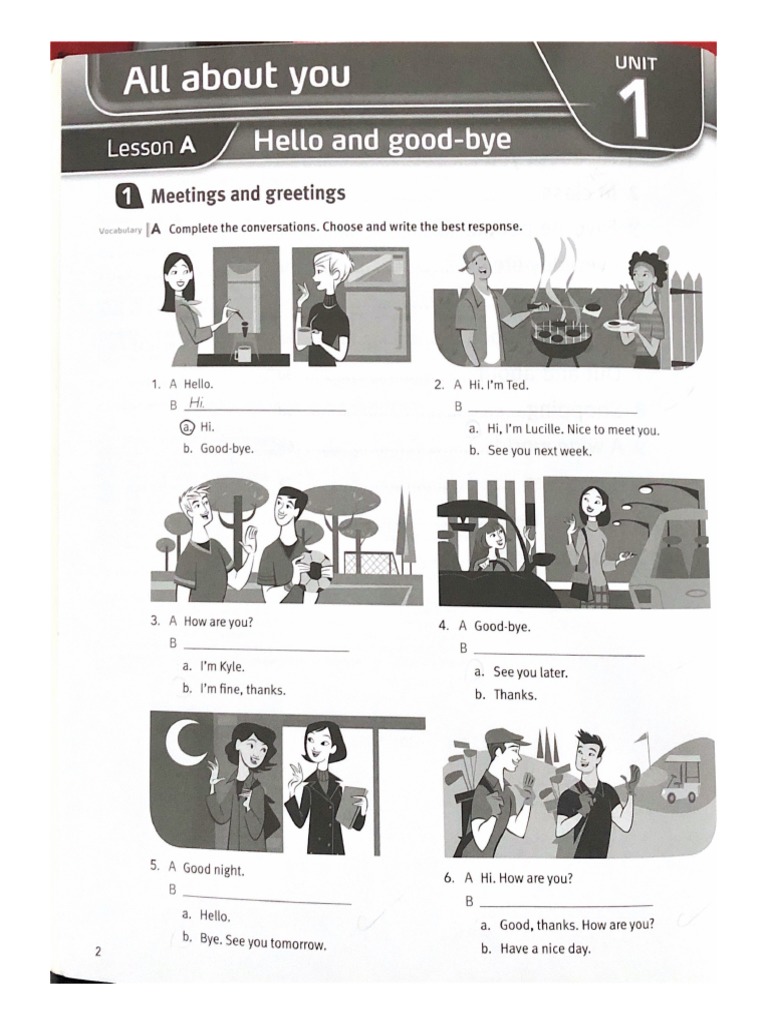 Touchstone 1 - WB - Unit 1 | PDF