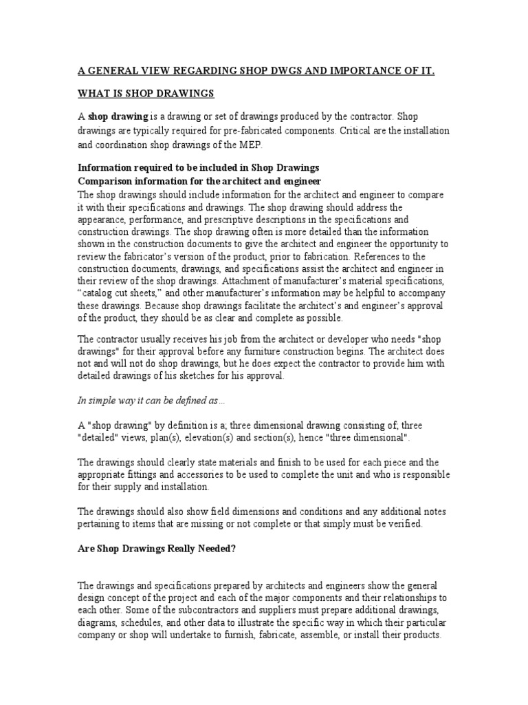 What is Shop Drawings