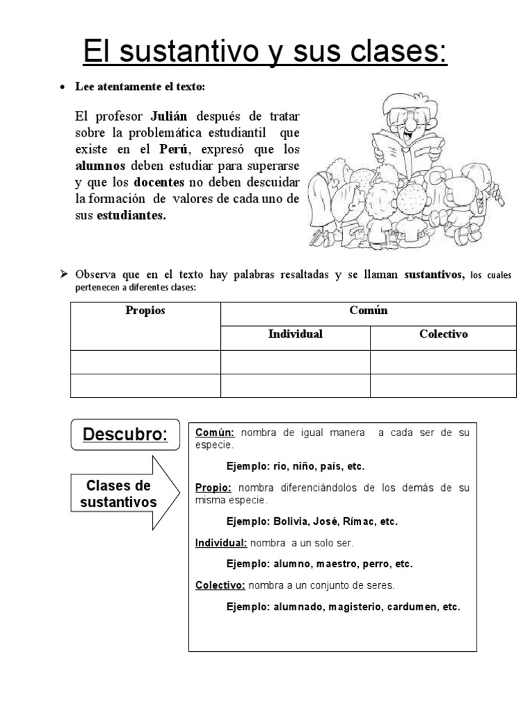 El Sustantivo y Sus Clases | PDF | Sustantivo | Escuelas