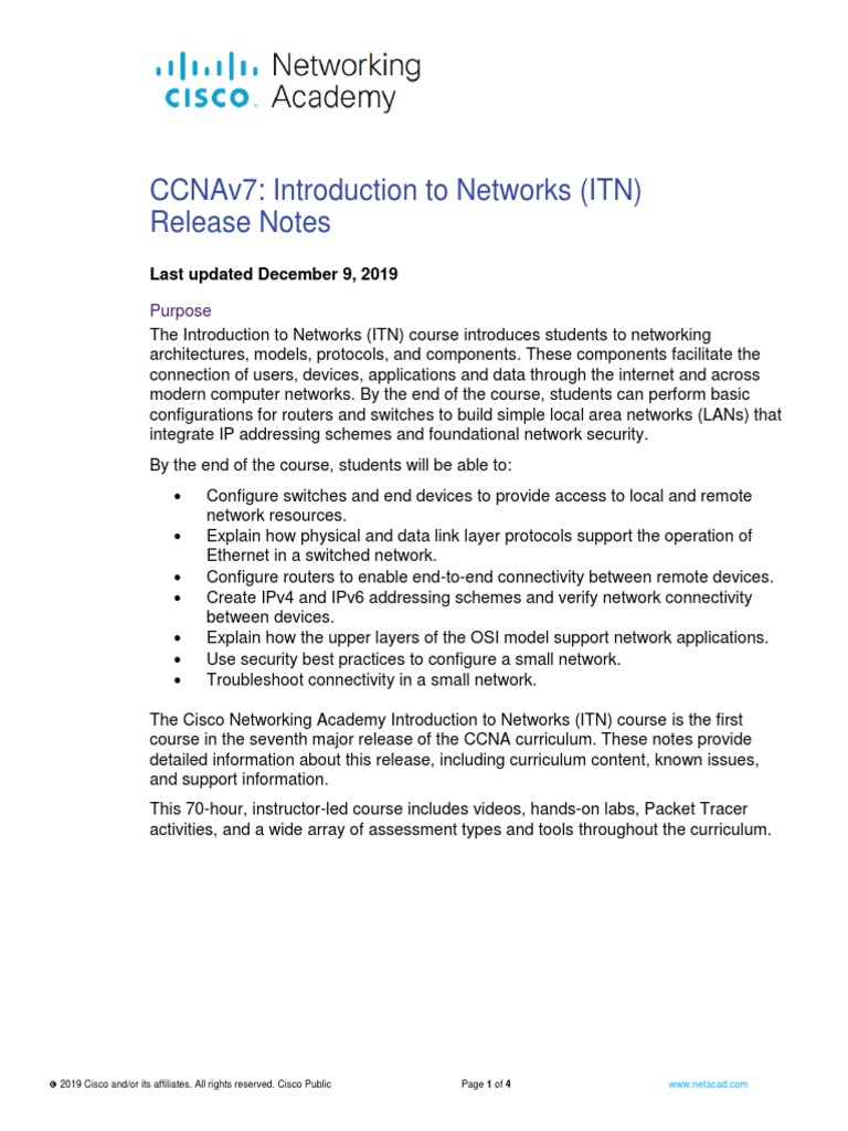 ITN v7 Release Notes | PDF | Network Switch | Computer Network