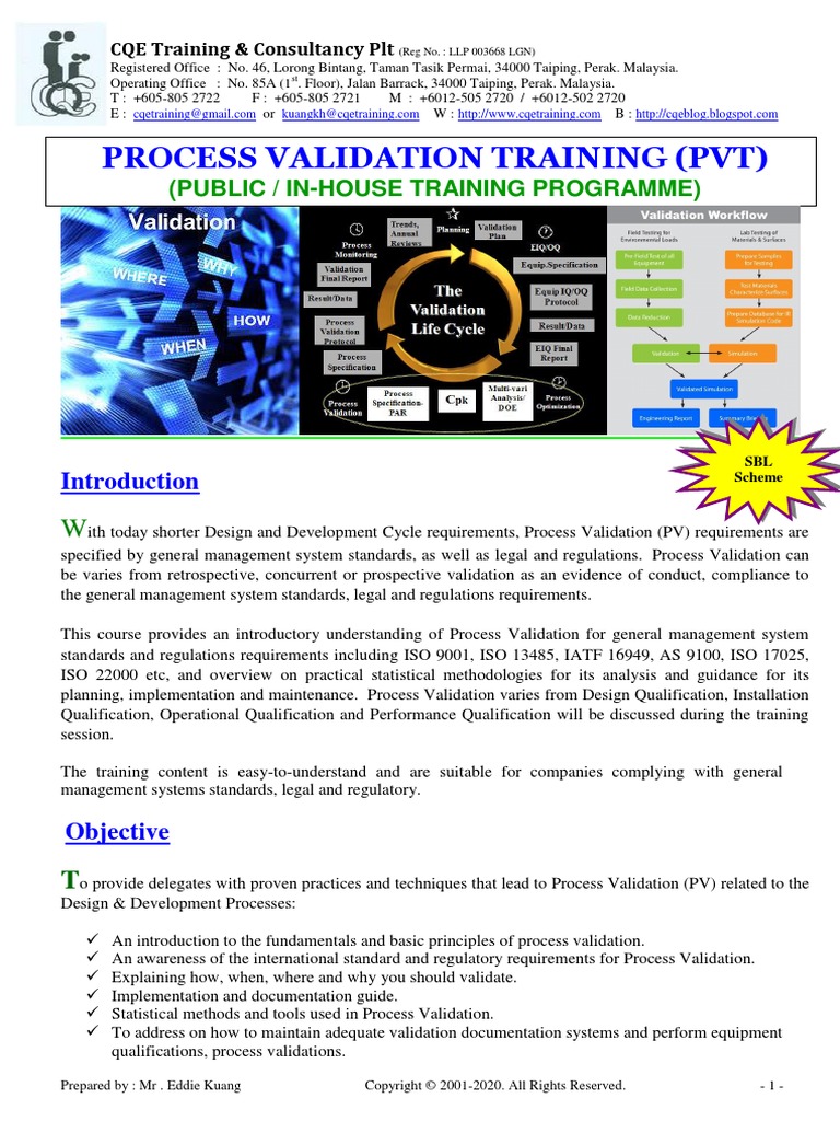 Process Validation Training (PVT) : (Public / In-House Training ...