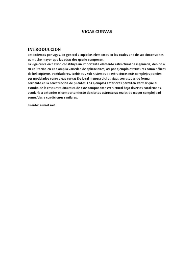 Vigas Curvas en Ingeniería Estructural | PDF | Doblar | Ingeniería de ...