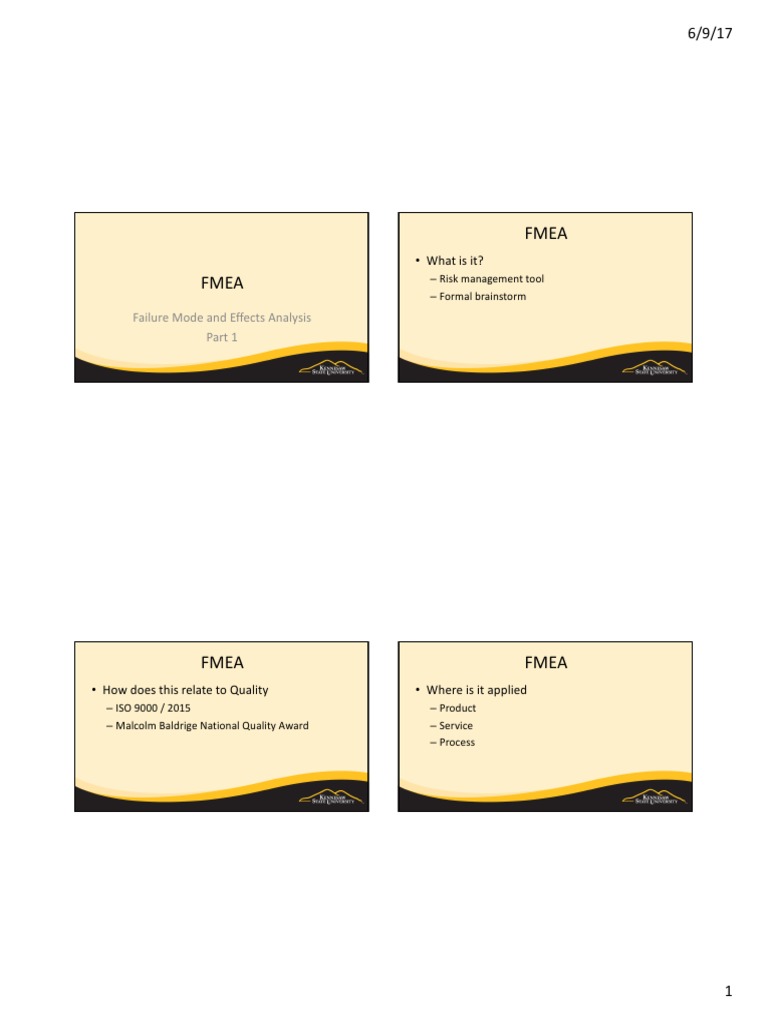 What Is It?: Failure Mode and Effects Analysis | PDF | Six Sigma | Quality