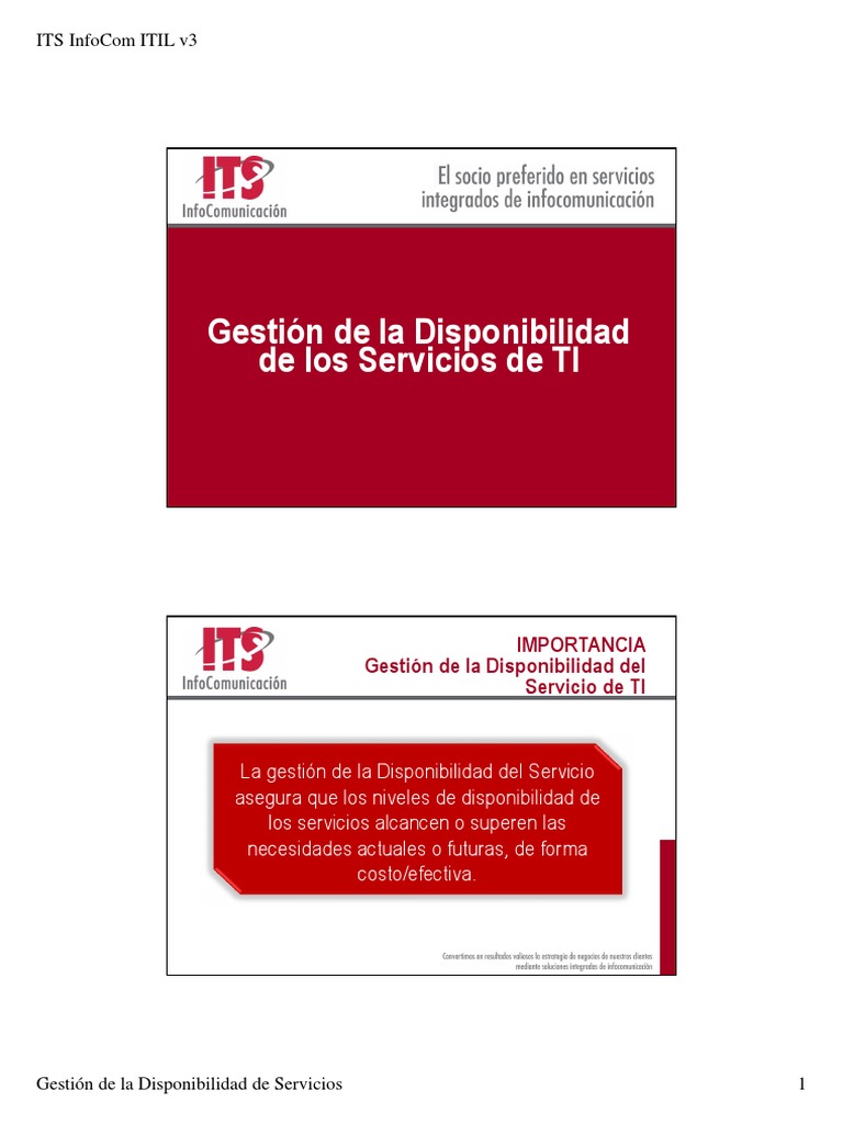 SD - Availability Management - ITIL - v3 | PDF | Itil | Ingeniería de ...