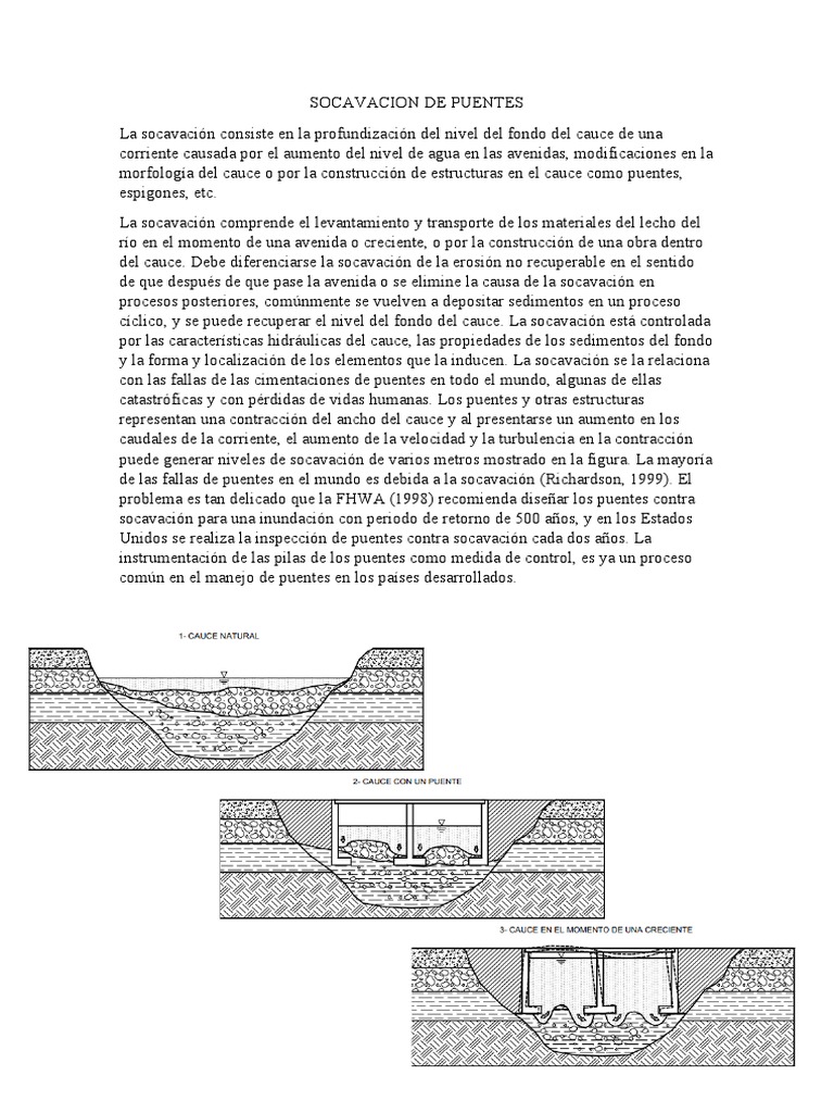 Socavacion de Puentes | PDF | Río | Ciencias de la Tierra