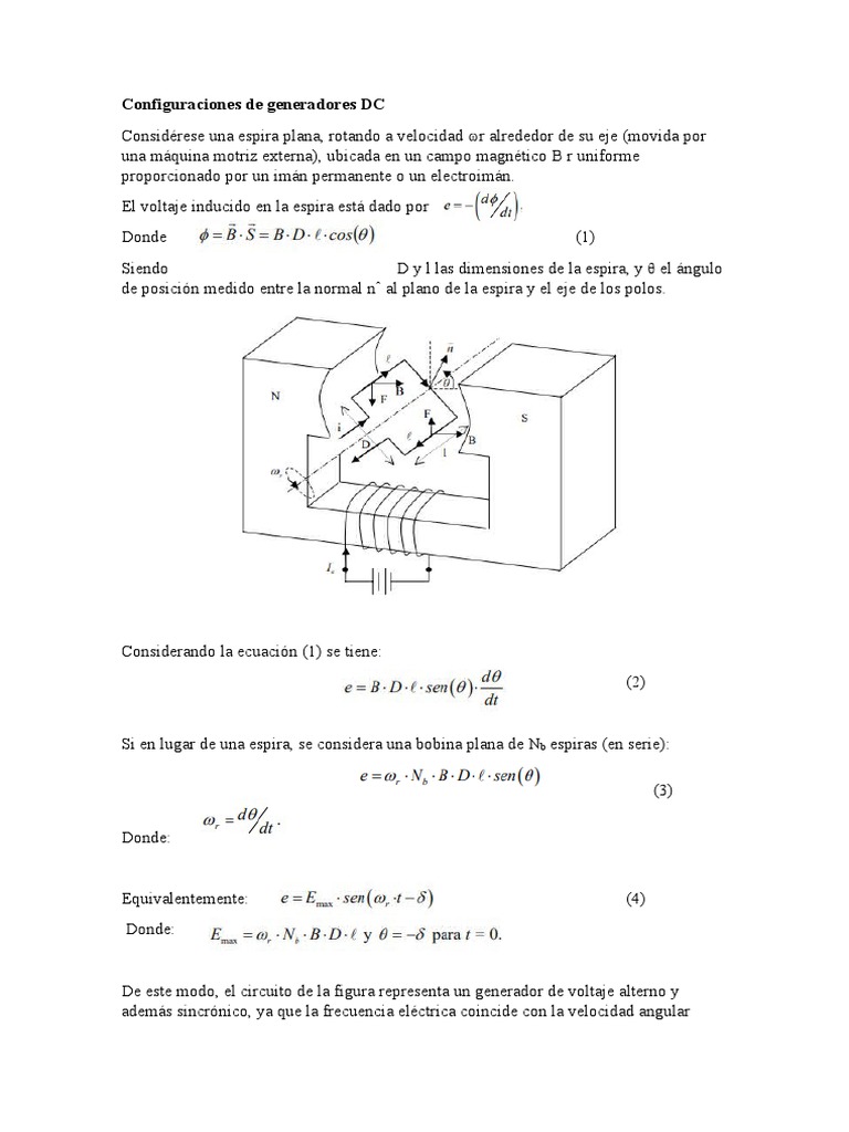 Configuraciones de Generadores DC | PDF | Generador eléctrico | Inductor