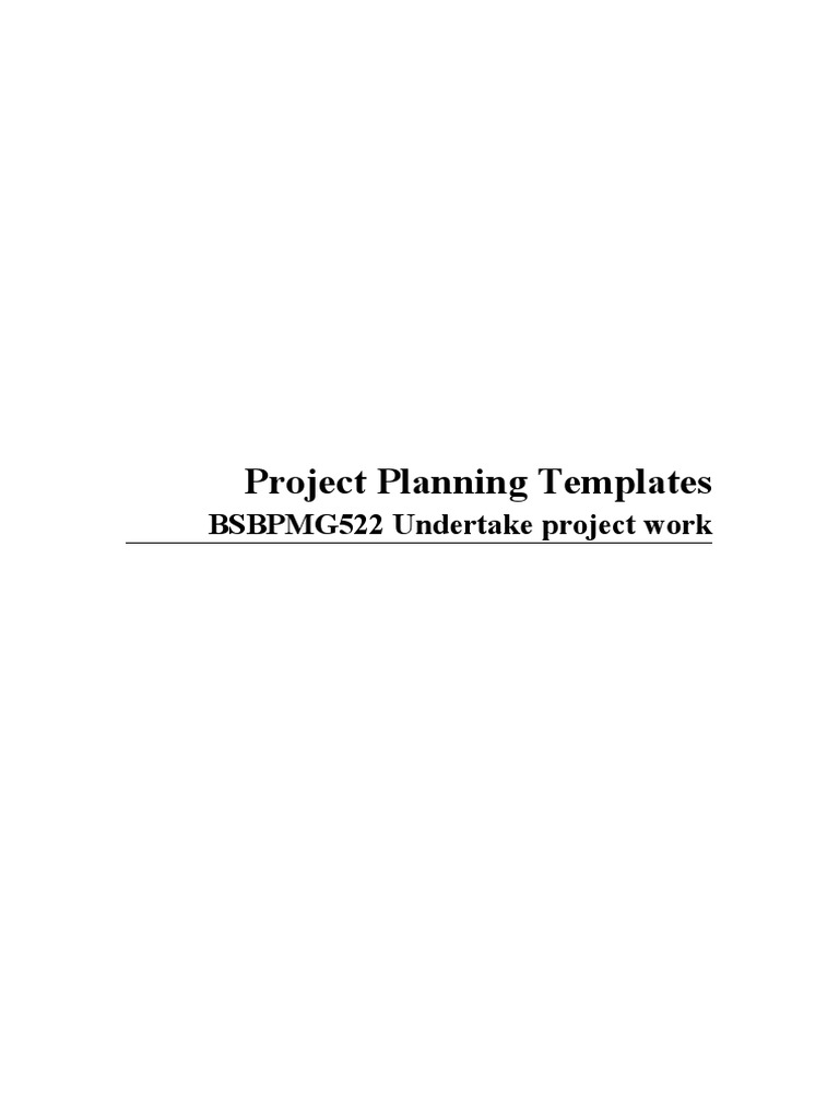 Project Planning Templates Guide | PDF | Business