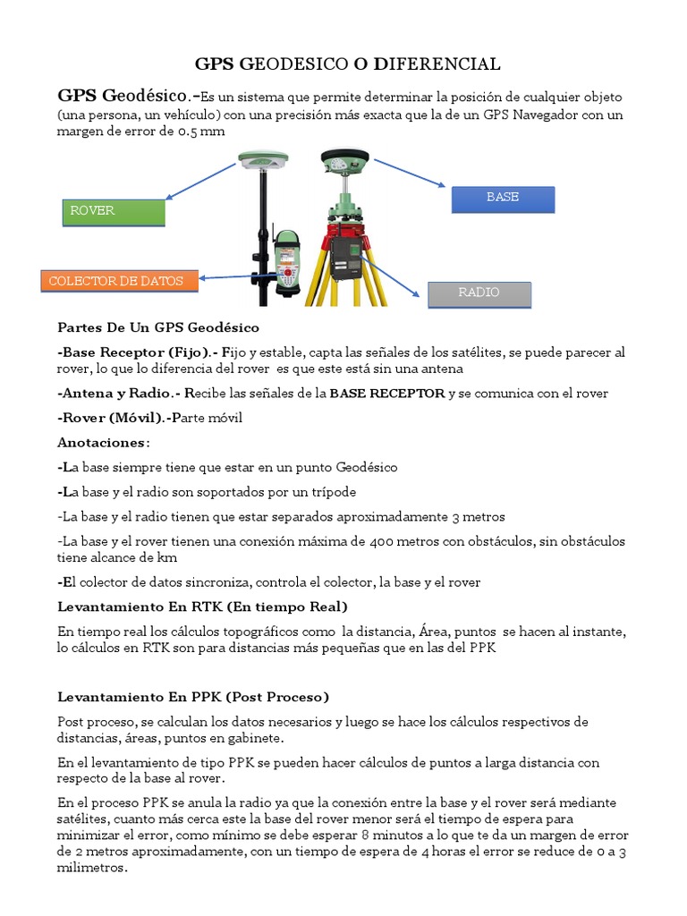 GPS Geodesico o Diferencial | PDF