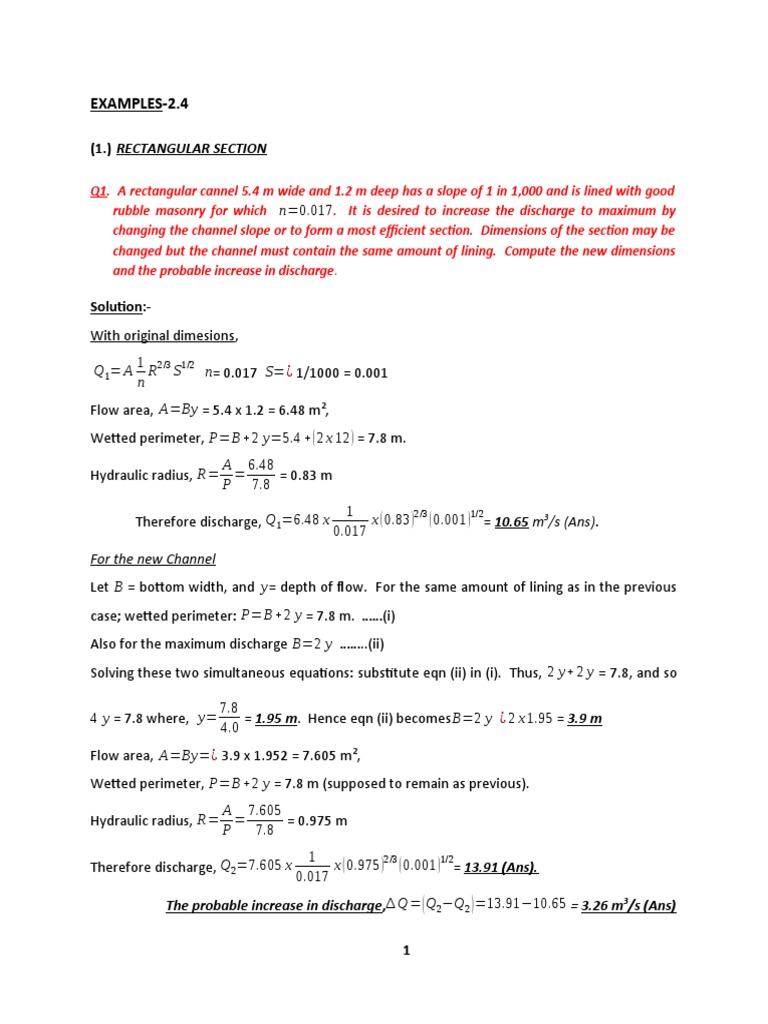 EXAMPLES-2.4: (1.) Rectangular Section | PDF | Mechanics | Space