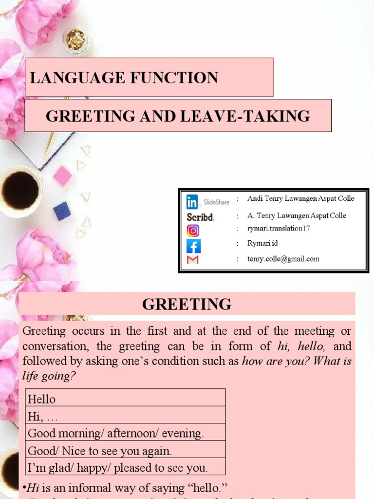 Understanding Greetings and Leave-Taking | PDF | Self-Improvement ...