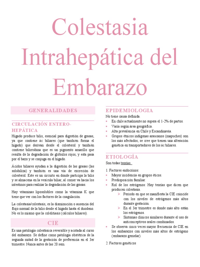 Colestasia Intrahepática Del Embarazo: Generalidades Epidemiologia ...