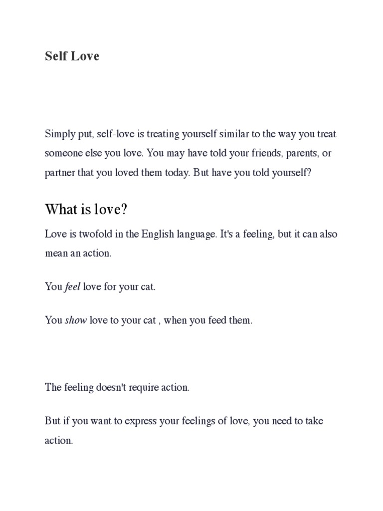 06 Self Love | PDF | Lust | Love