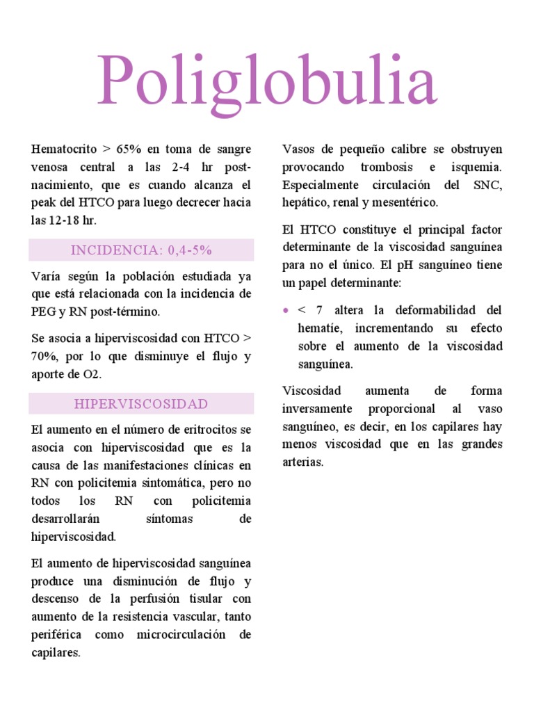 Poliglobulia | PDF | Sangre | Glóbulo rojo
