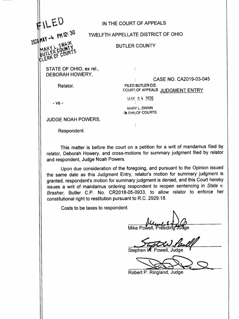 Writ of Mandamus Granted | PDF