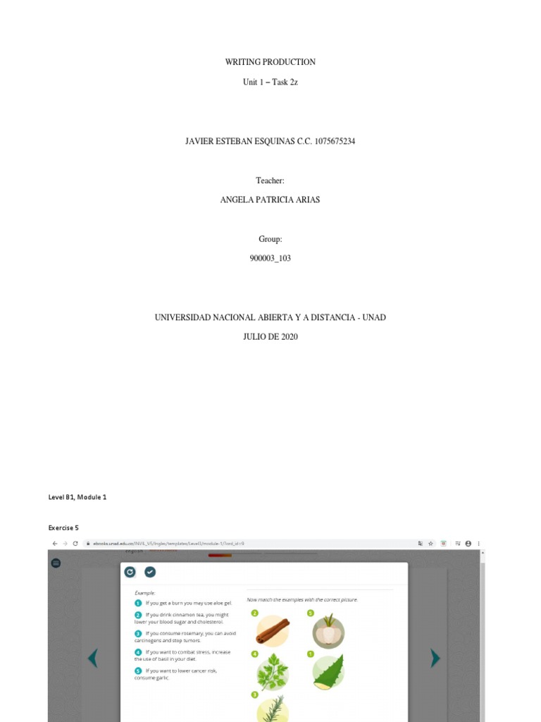 Writing Production Unit 1 - Task 2z | Download Free PDF | Cognition ...