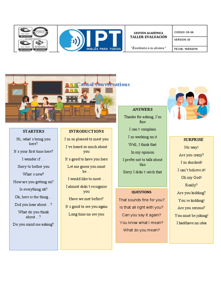Casual Conversations Practice Guide | PDF