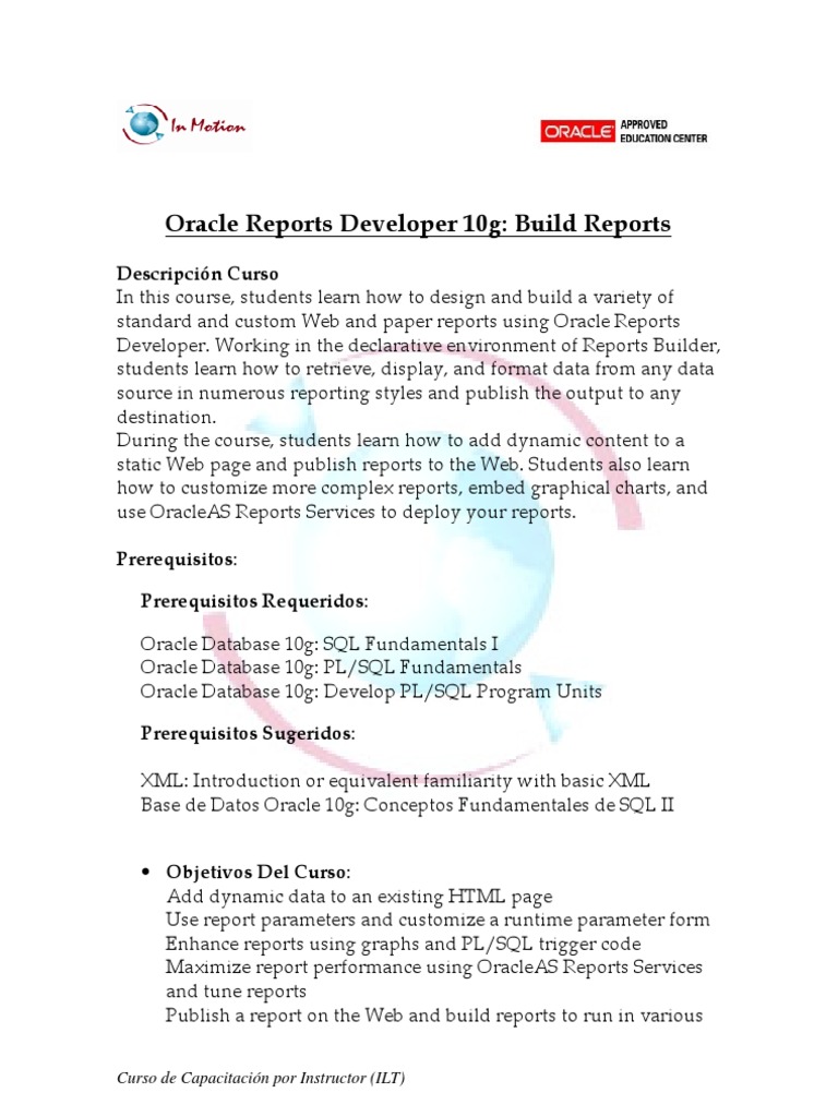 Oracle 10g Reports | PDF | Page Layout | Oracle Database