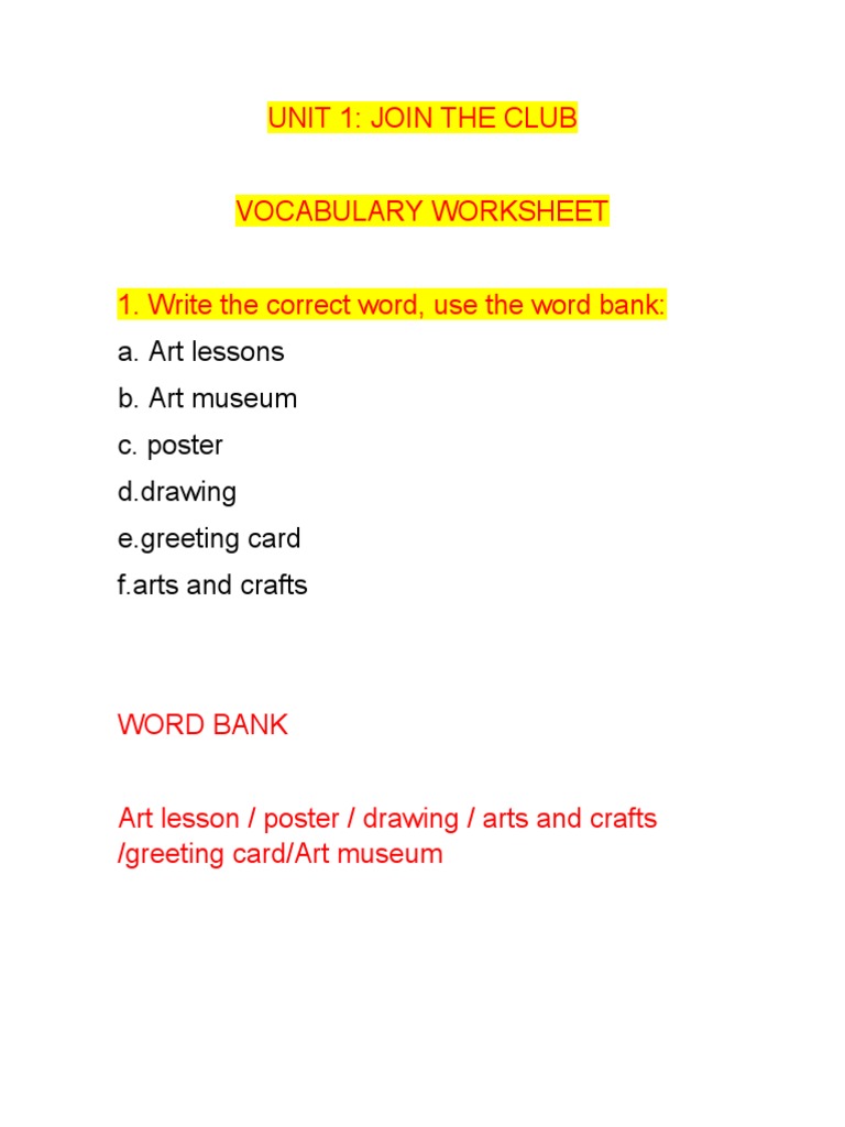 Anex 1 Vocabulary Whoskert | PDF