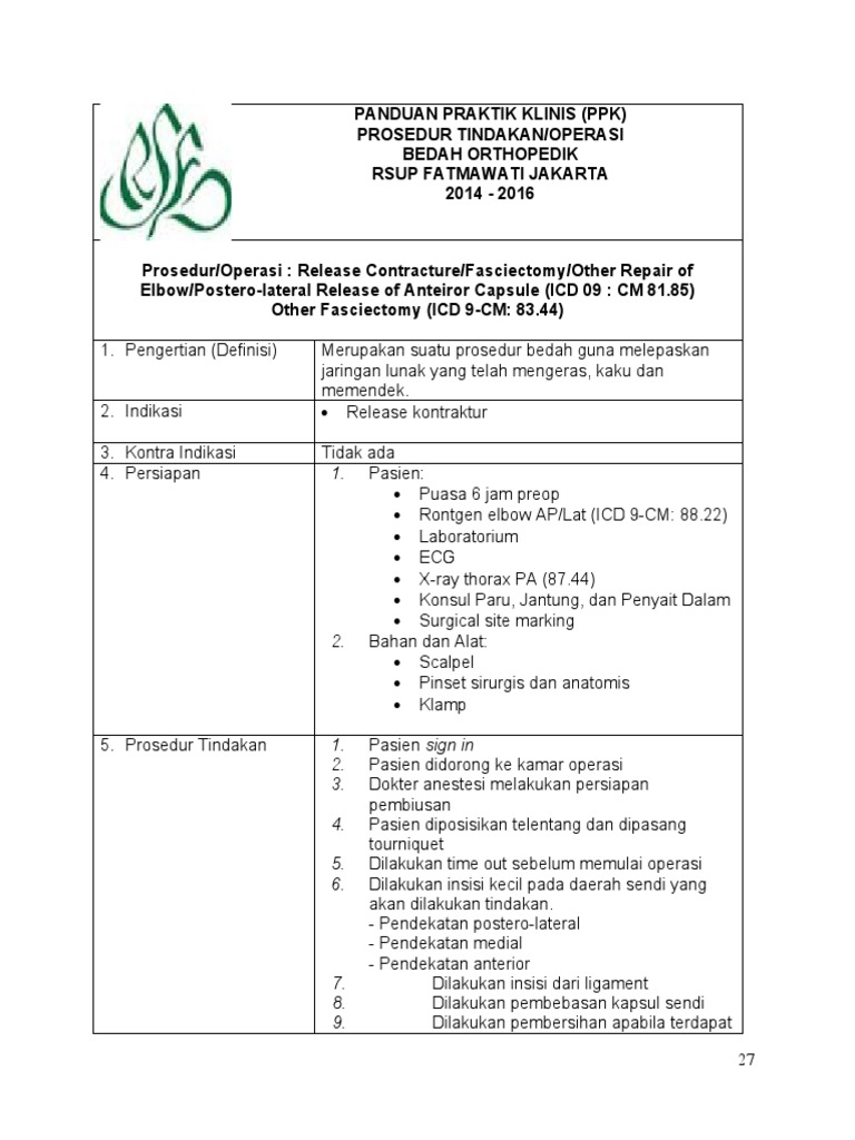 PPK Release Contracture | PDF