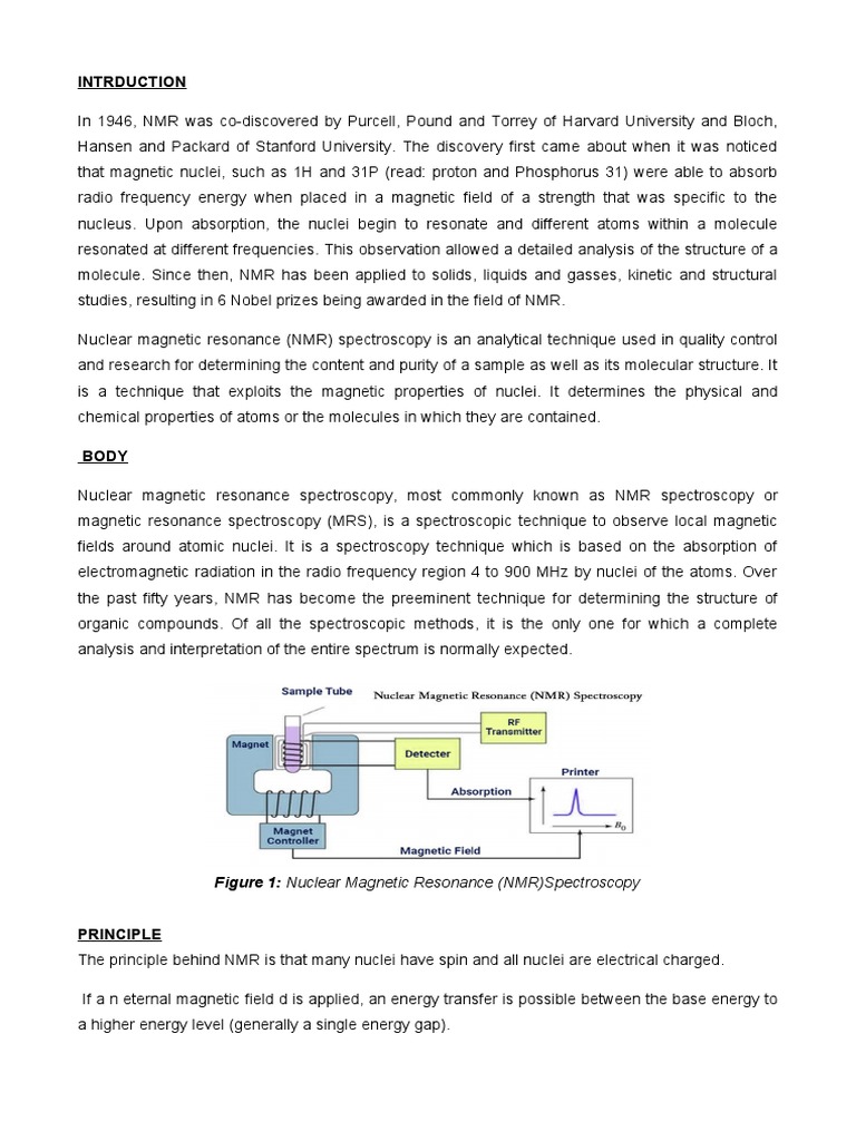 Written Report NMR Spectrometry | PDF | Nuclear Magnetic Resonance ...