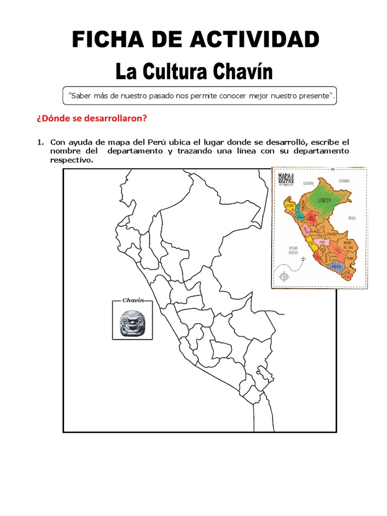 Ficha de Actividades Cultura Chavin | PDF | Era precolombina | Escultura