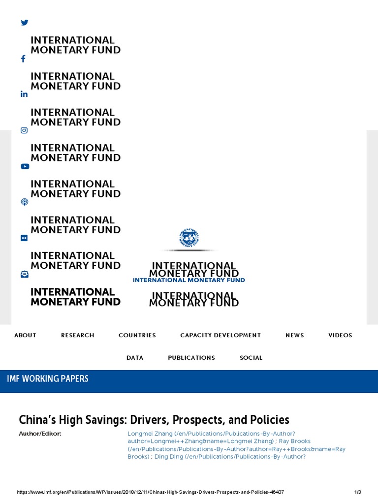 China's High Savings - Drivers, Prospects, and Policies | PDF | Income ...
