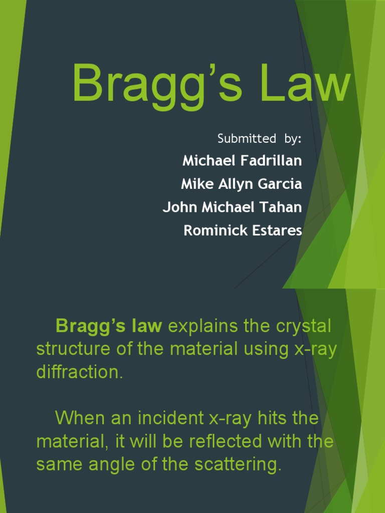 Bragg's Law: Michael Fadrillan Mike Allyn Garcia John Michael Tahan ...