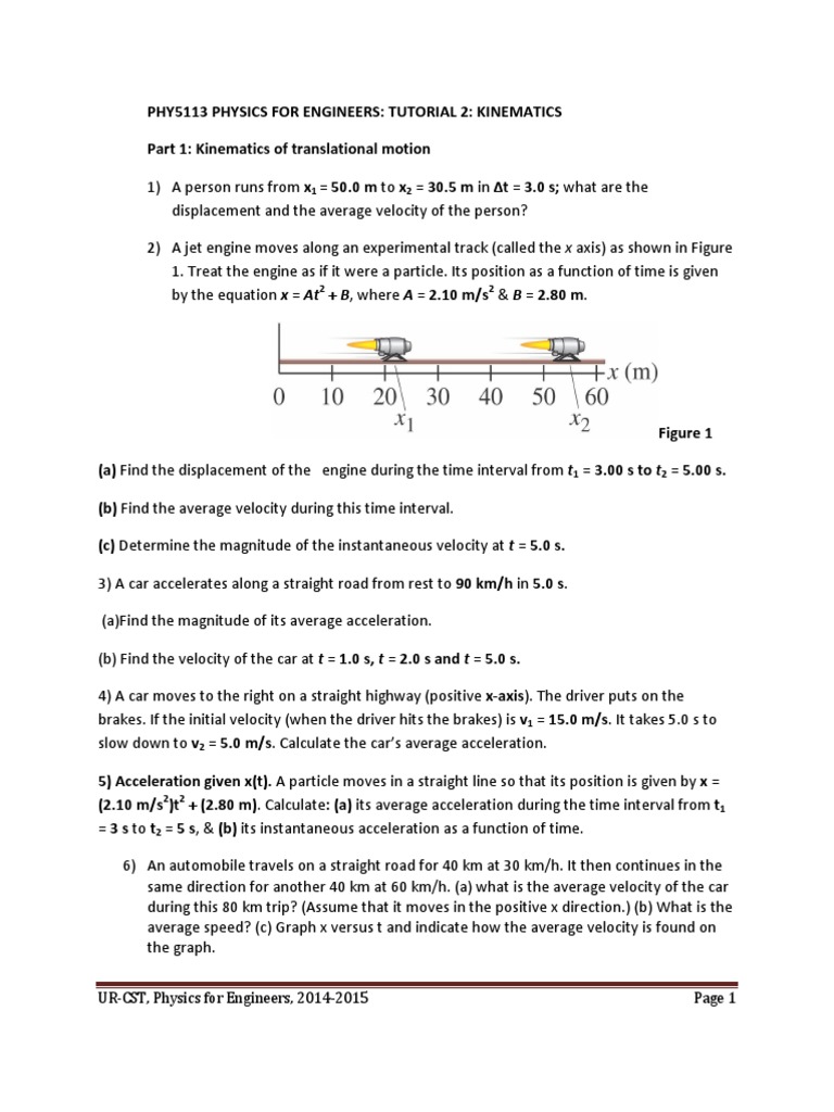 PHY5113 TUTORIAL N0 2 Questionss-1 | PDF | Speed | Velocity