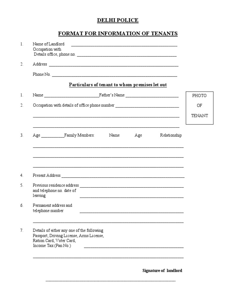 Tenant Verification Form PDF | PDF | Government And Personhood | Government