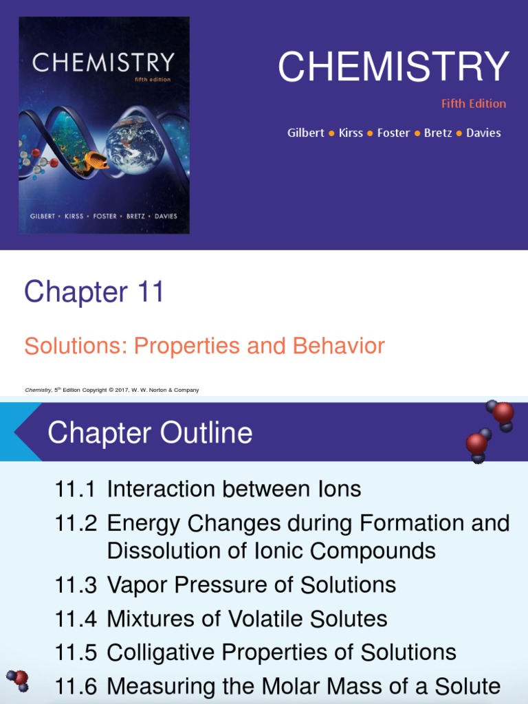 Chapter 11 Gilbert 2020 03 11st | PDF | Solution | Solvation