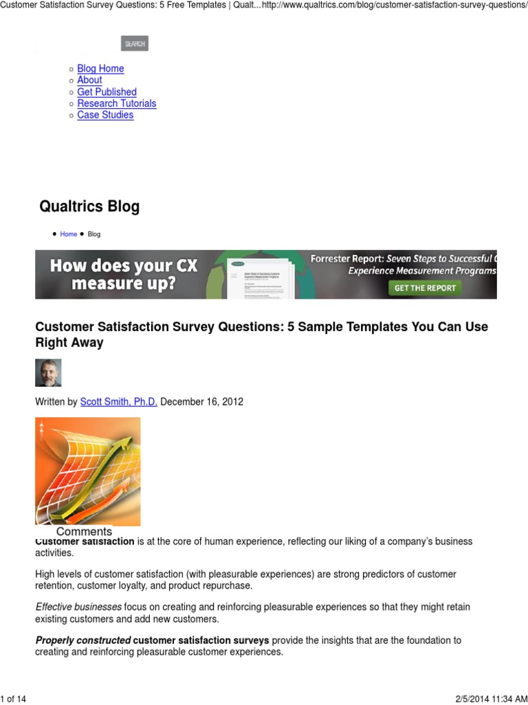 Qualtrics Blog: Customer Satisfaction Survey Questions: 5 Sample ...
