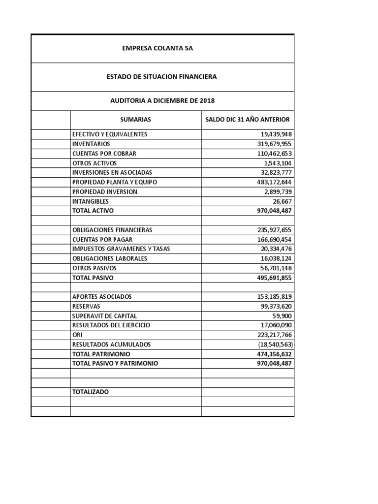 Cedula Sumaria Colanta | Descargar gratis PDF | Auditoría financiera ...