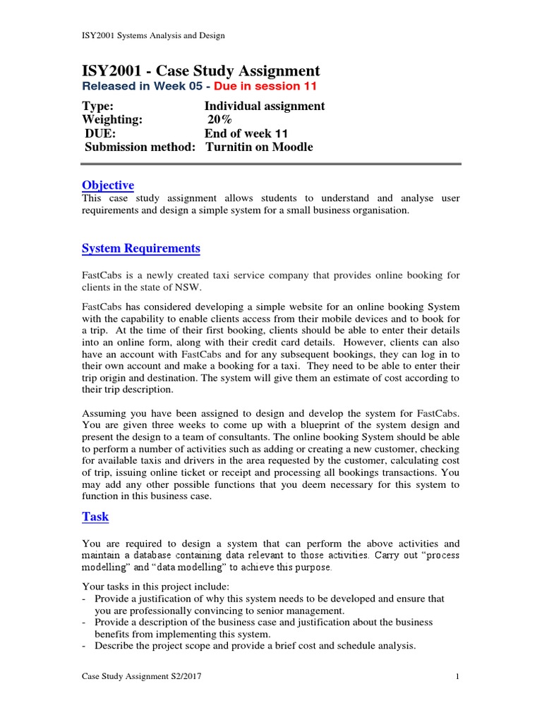 ISY2001 - Case Study Assignment | PDF | Data Management | Software